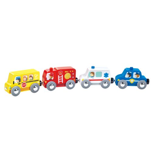Hape: Play Essentials Colourful Vehicles Fleet – Book Hero
