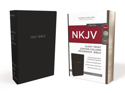 NKJV Holy Bible, Giant Print Center-Column Reference Bible, Black ...