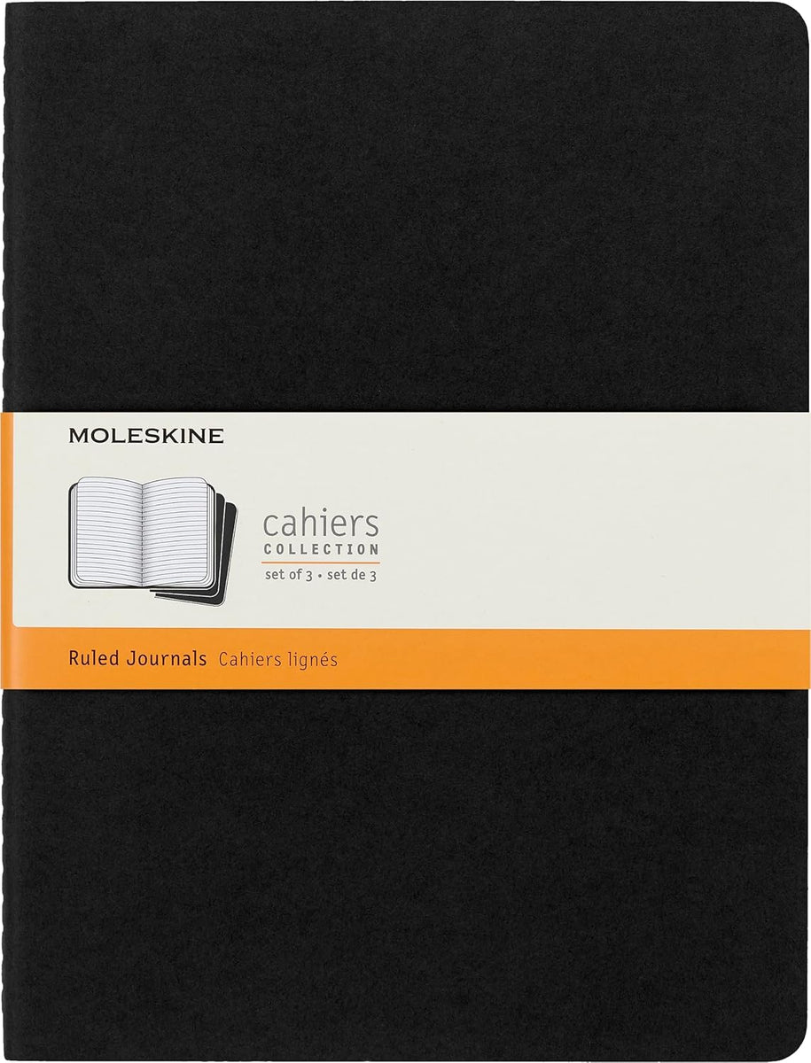 Moleskine Ruled Cahier Xl - Black Cover (3 Set) by Moleskine – Book Hero